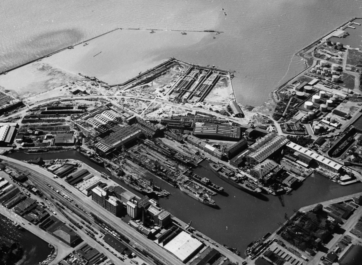 Kockums varv utbyggnad 1946. - Marinmuseum / DigitaltMuseum