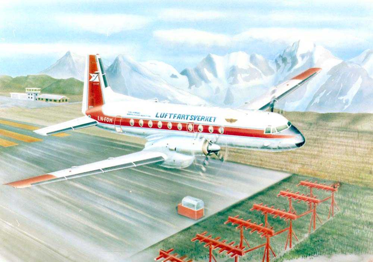 Tegning av et fly like etter take-off. Hawker Siddeley fra ...
