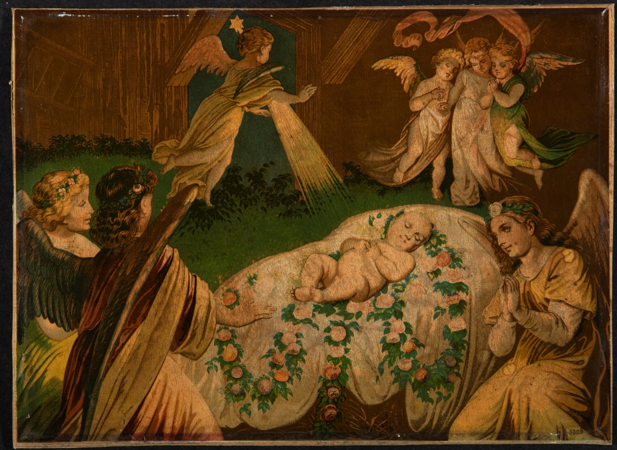 Jesus i krybbe [Oljetrykk, rammet inn] - Anno Domkirkeodden ...