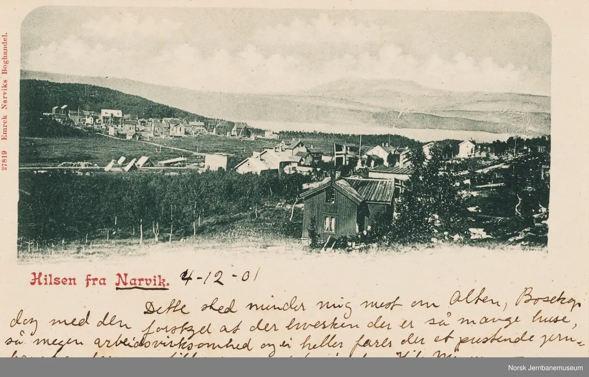 Oversiktsbilde som viser Narvik sentrum i 1901 - Norsk Jernbanemuseum ...