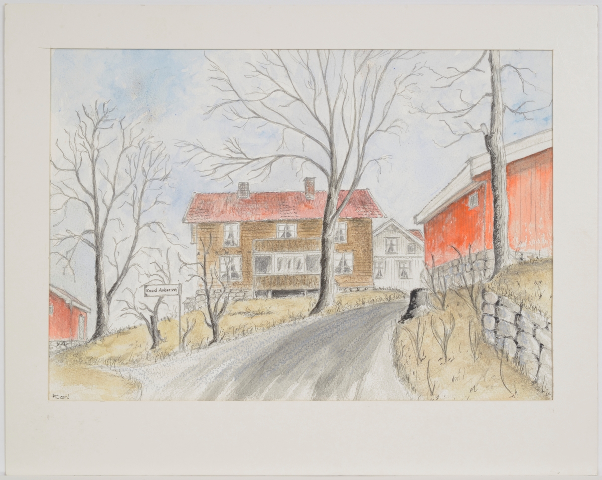 Tegning, akvarell - Museene i Akershus / DigitaltMuseum
