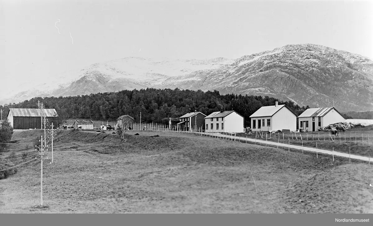 Postkort. Bebyggelsen på Breiland, Leirfjord. - Nordlandsmuseet / DigitaltMuseum