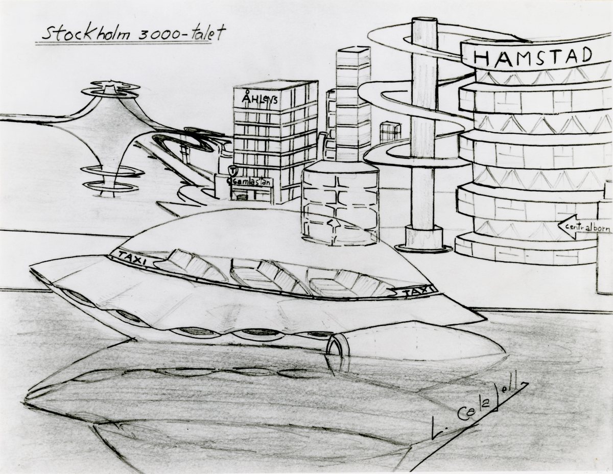 Utställningen Framtidens nöjesbåt. Teckning ritad av en ungdoms ...