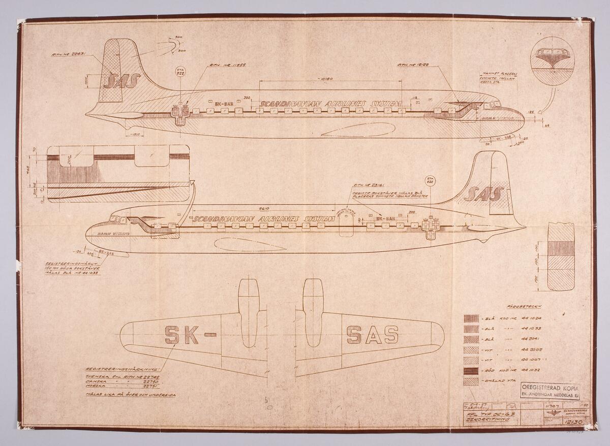 DC-6B flygplan [skiss] - Designarkivet / DigitaltMuseum