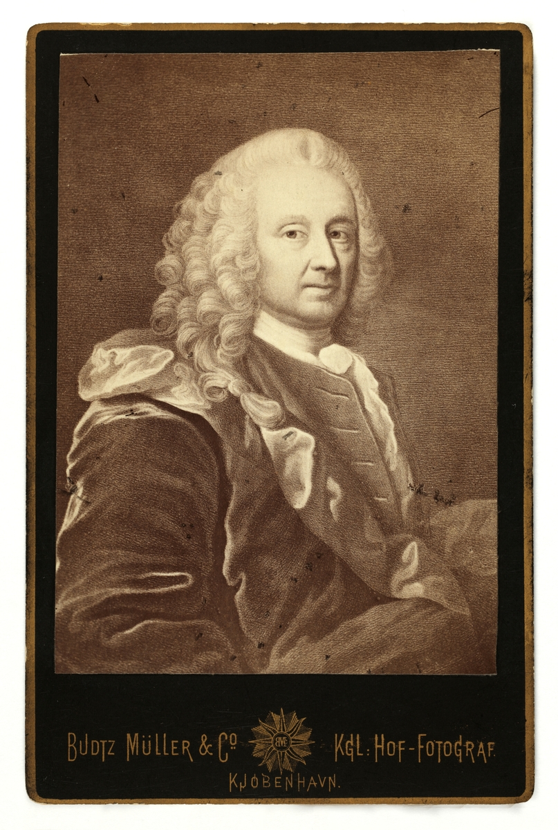 Reproduksjon av maleri, portrett av Ludvig Holberg. Originalt maleri ...