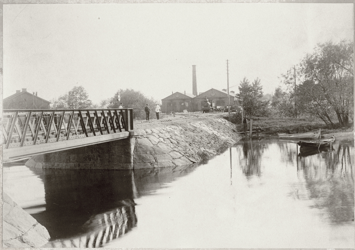 Västerås, Lögarängen. Vy mot vagnverkstaden och spårförbindelsen till ...