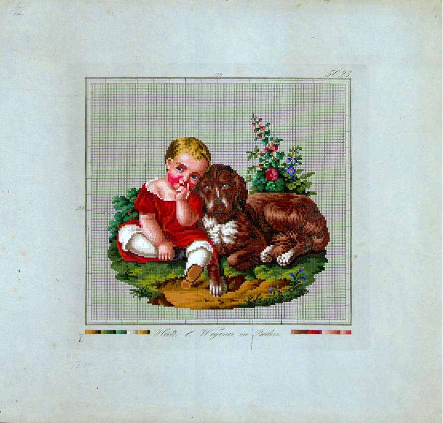 Broderi Mönsterbeskrivning Barn Hund - Upplandsmuseet / DigitaltMuseum