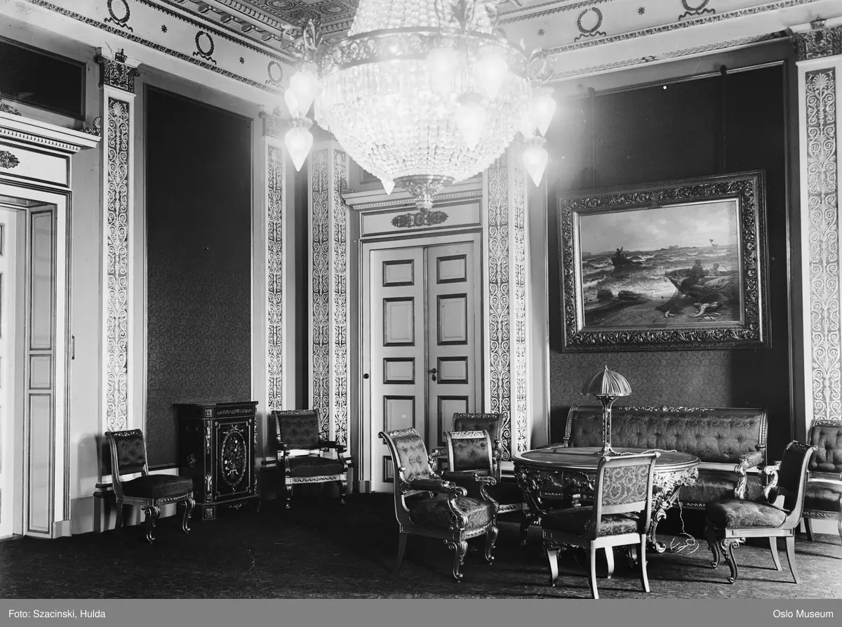 Slottet, interiør - Oslo Museum / DigitaltMuseum