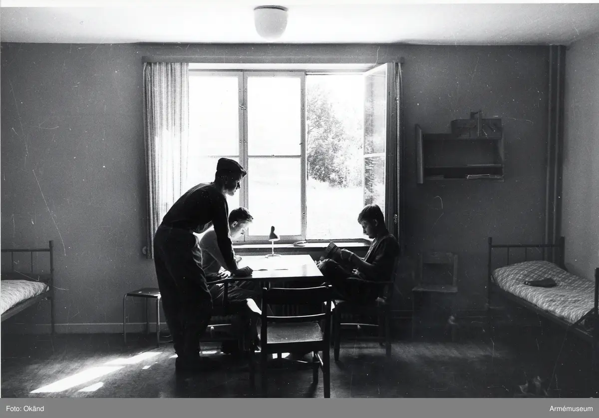 Soldater i logementet, Svea artilleriregementet A 1 Rissne, 1963 ...