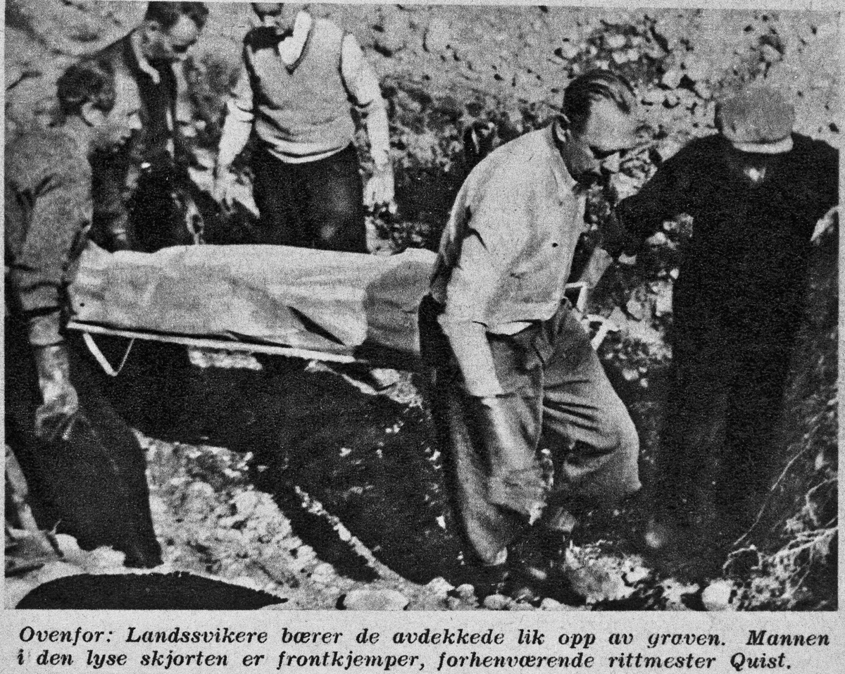 Tyskertøser må delta i arbeidet med å grave opp lik. - Museene i Akershus / DigitaltMuseum