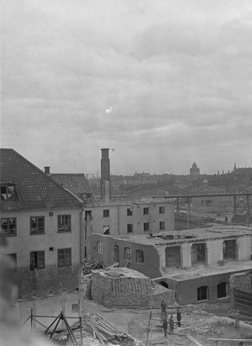 Rörstrands Porslinsfabrik Stockholm Rivning av ugnshuset, uppfört 1918 ...