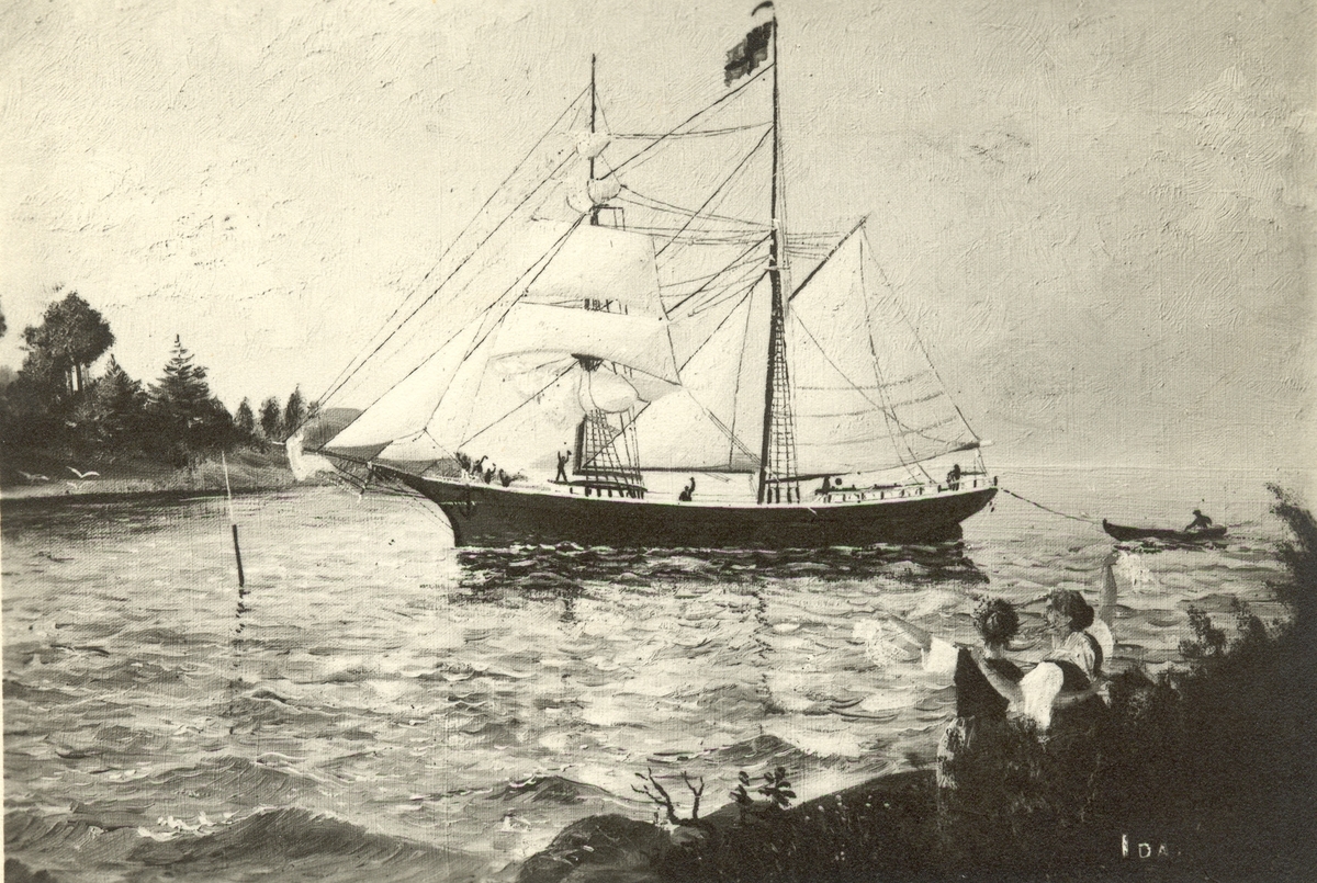 Ida Skonert hemma i Figeholm. Originalmålning i Figeholm, foto H. Sage ...