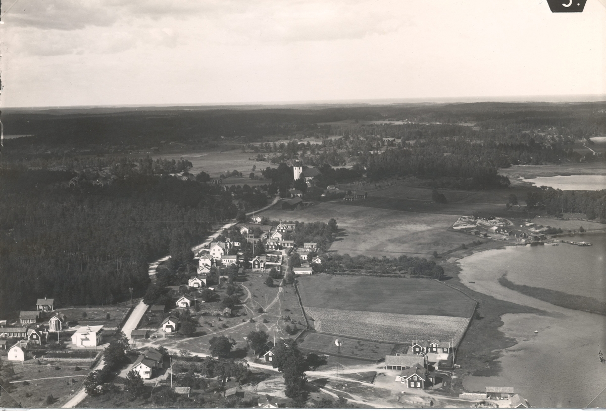 Flygfoto över del av Loftahammar. Foto: AB Flygtrafik - Kalmar läns ...