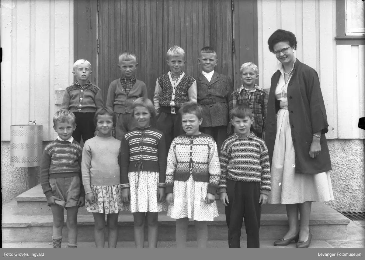 Skolebilde Fra Folkeskole Mule Skole Levanger Fotomuseum