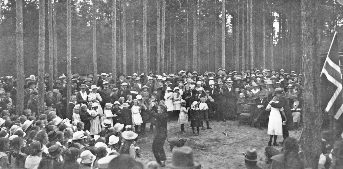 Forsamling, Jacob Breda Bulls jubileumsstevne på Glomdalsmuseet 1920 ...