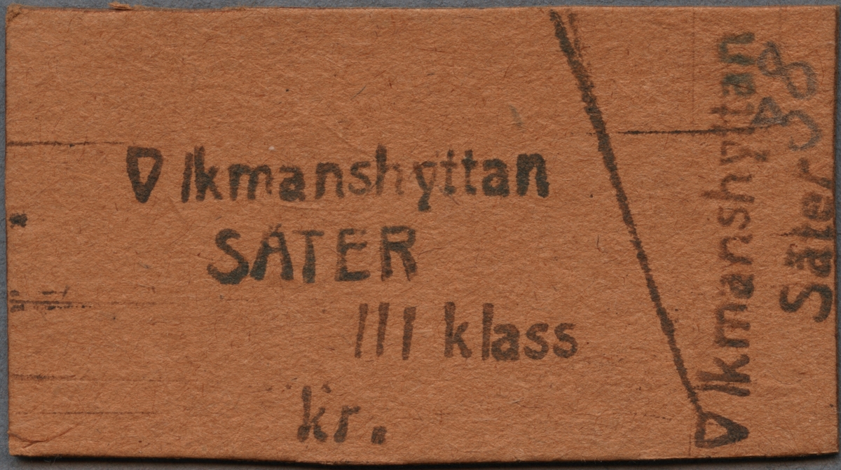 Enkelbiljett - Järnvägsmuseet / DigitaltMuseum