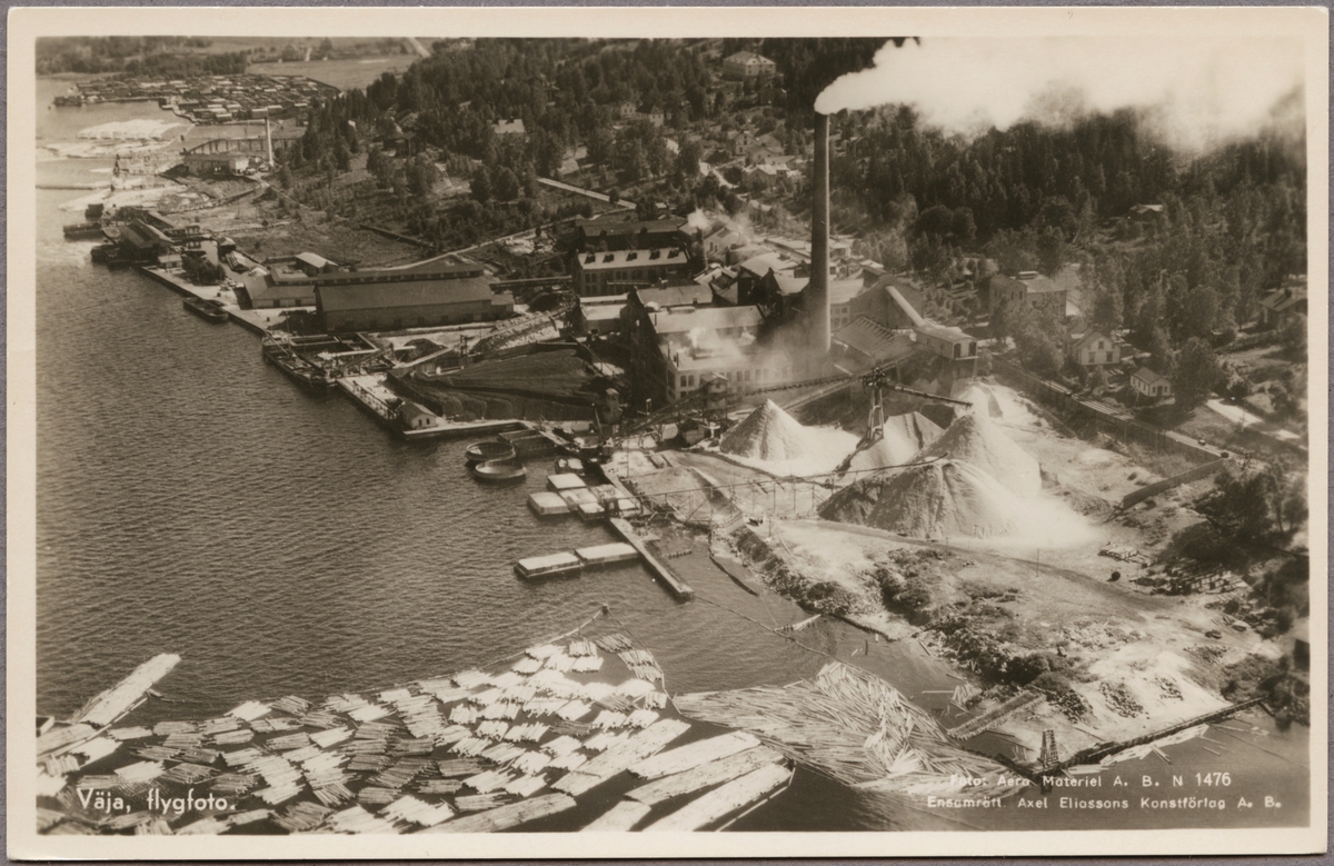 Pappersbruk i Väja, Kramfors. - Järnvägsmuseet / DigitaltMuseum