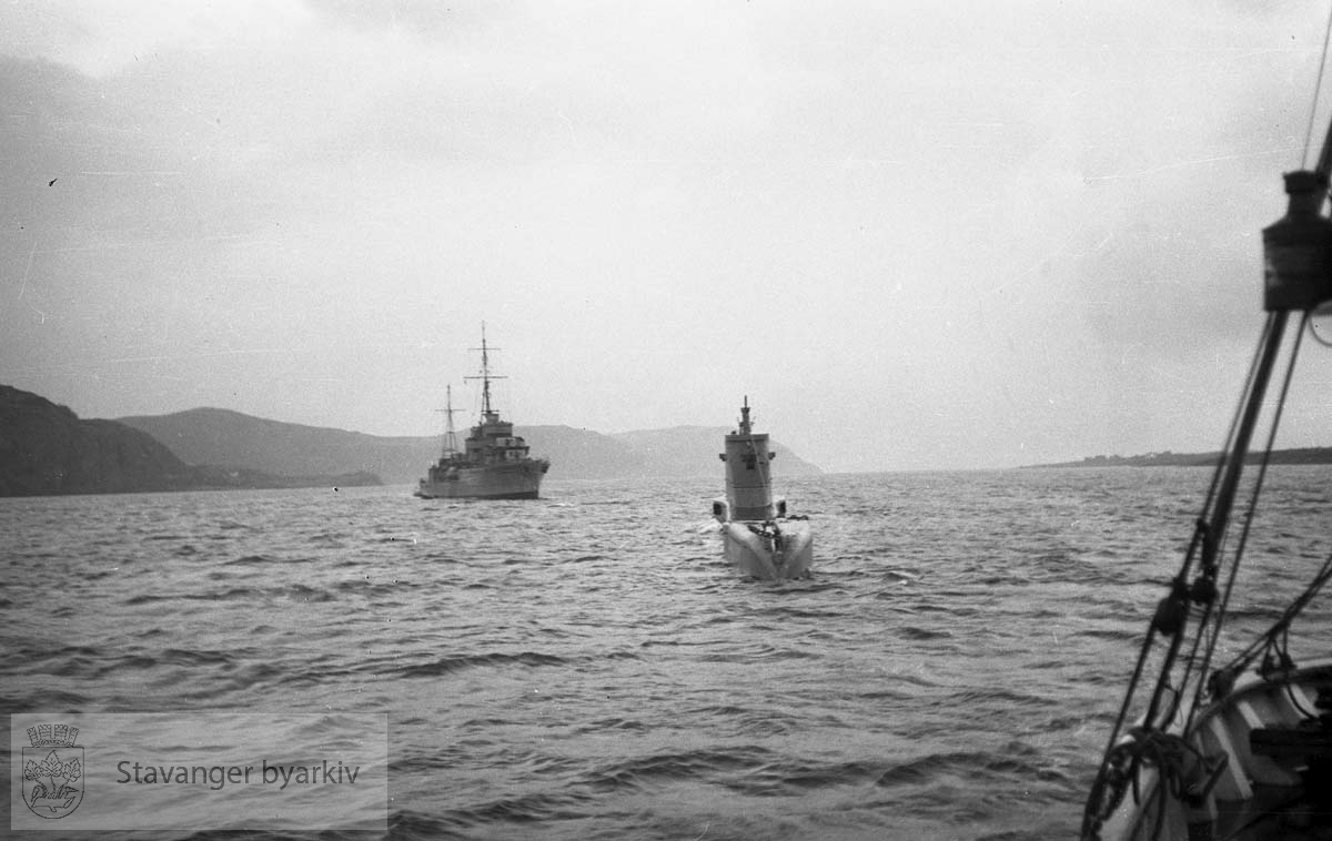 Den britiske u-båten HMS "Triad" skadet i Mastrafjorden - Stavanger ...