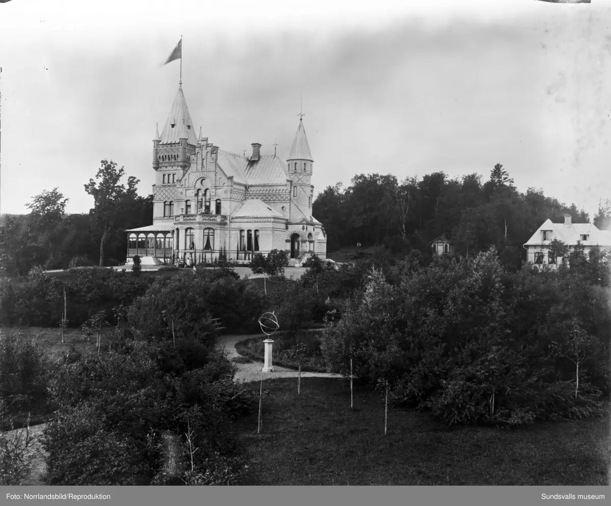 Tidig bild på Merlo slott, Bünsows sommarvilla. Bilden är ett reprofoto ...