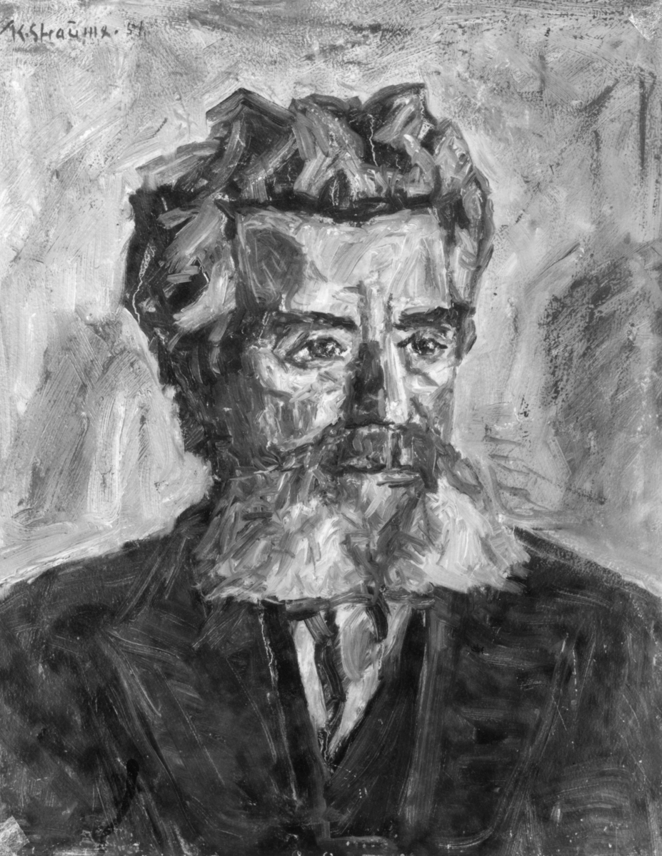 Portrettmaleri av Ingvald Skjeldrup. Malt av Karl Straume i 1951 ...