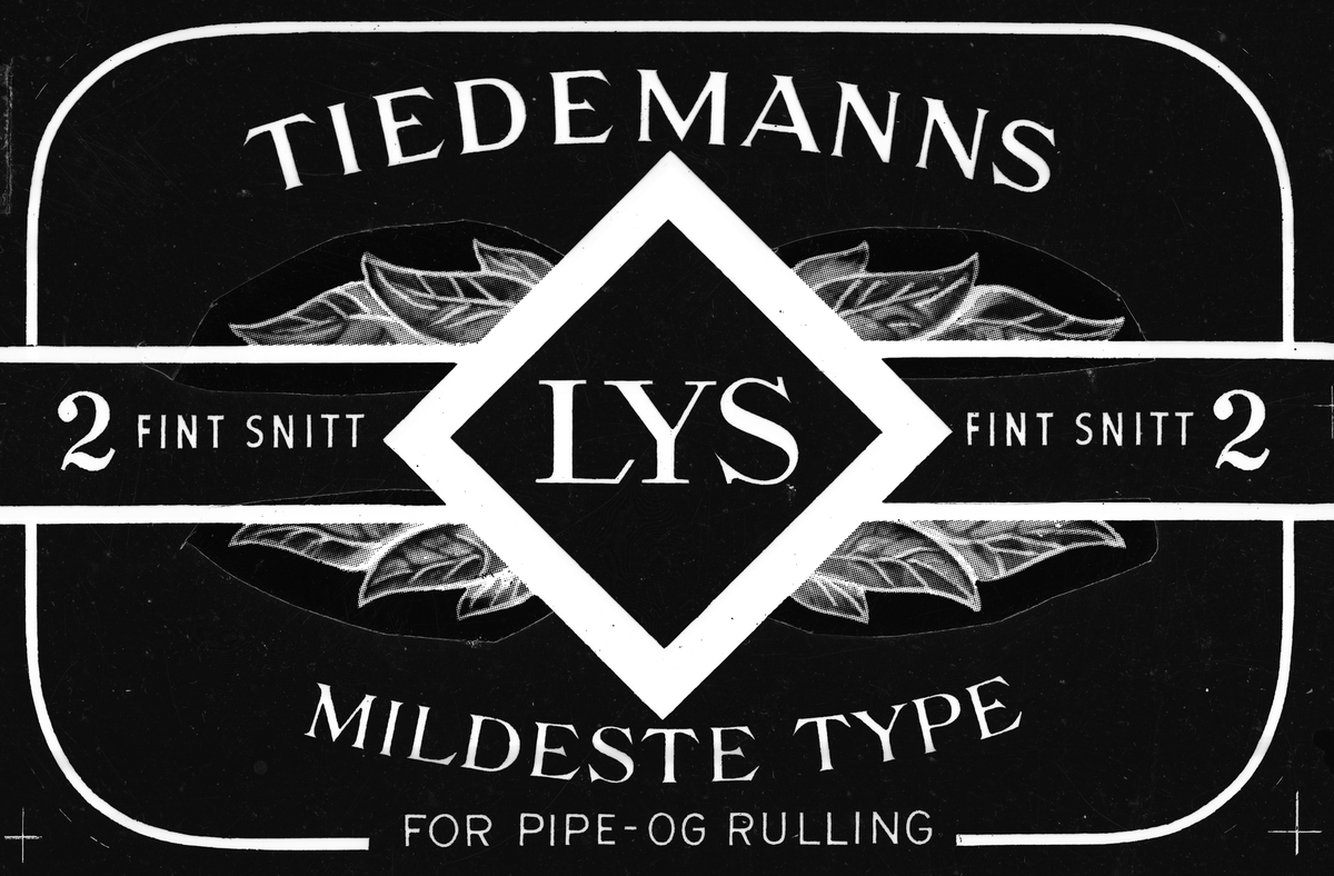 Reklamefoto. Tiedemanns Lys, mildeste type, 2 fint snitt. - Norsk ...