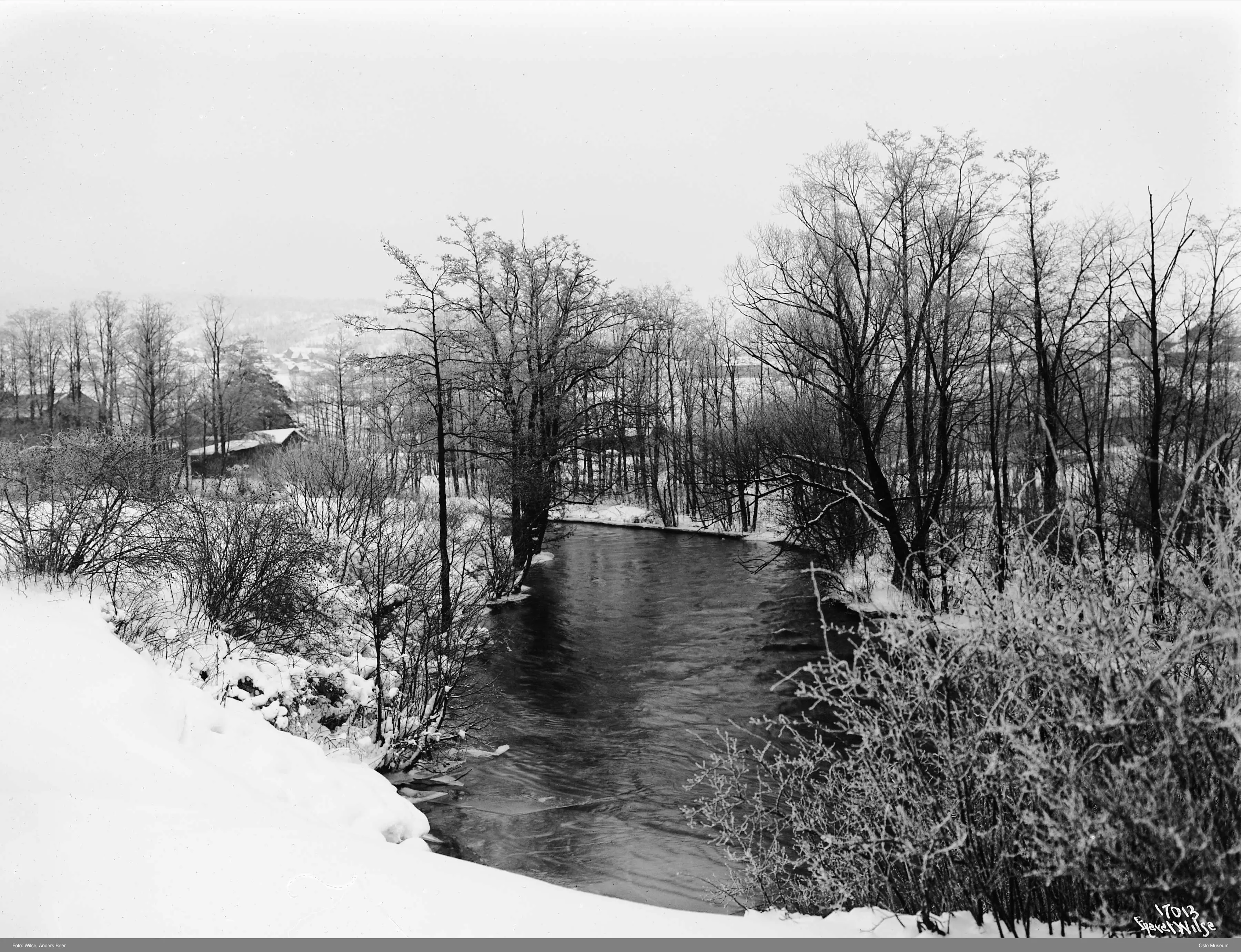Akerselva, vinter - Oslo Museum / DigitaltMuseum