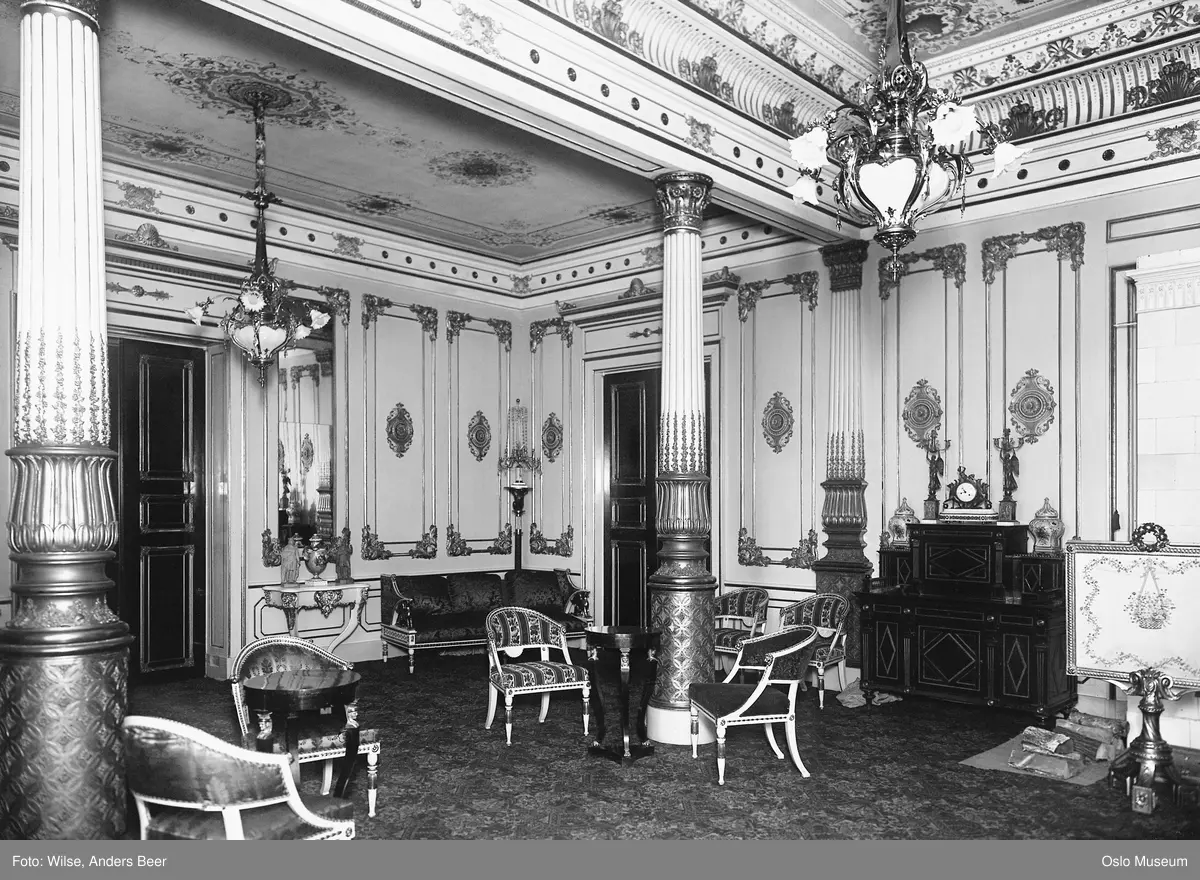 Slottet, interiør - Oslo Museum / DigitaltMuseum