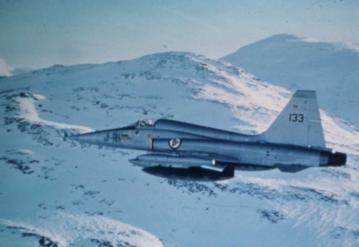 Norsk fly av typen Northrop F-5 Freedom Fighter med nr. 133 og merking ...