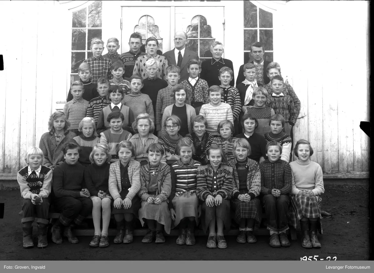 Skolebilde Fra Folkeskole Nesheim Skole Levanger Fotomuseum