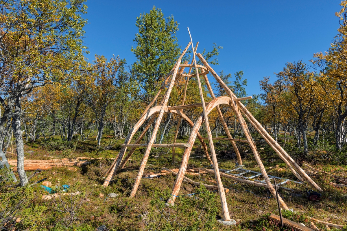 Bilde tatt under arbeidet med å bygge en rekonstuksjon av Daniel ...