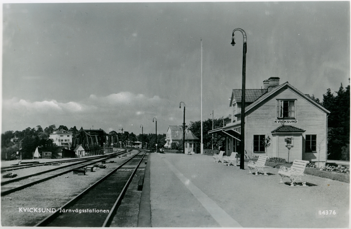 Kvicksund järnvägsstation. - Järnvägsmuseet / DigitaltMuseum