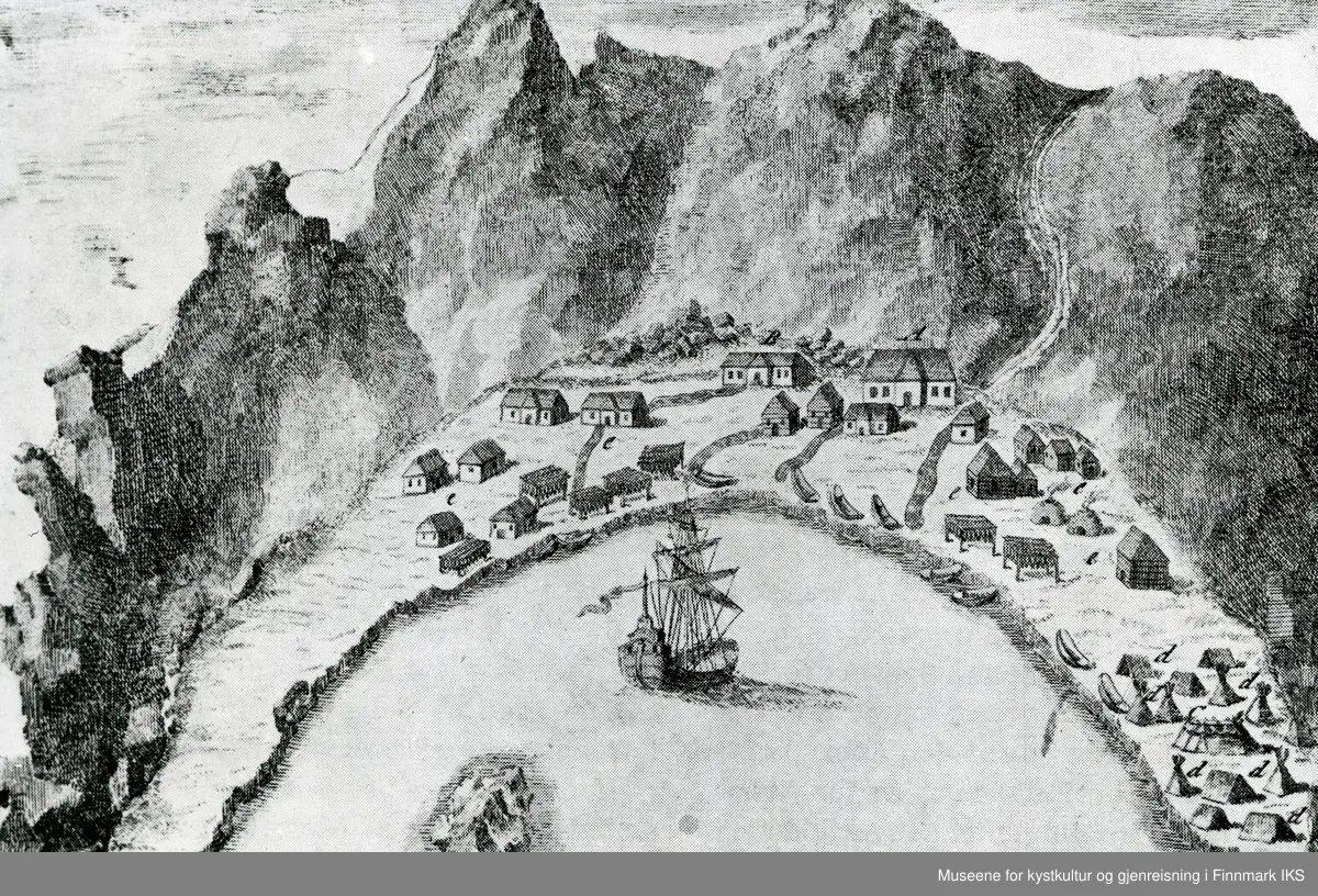 Illustrasjon av Kjelvik av Maximilian Hell. 1769. - Museene for ...