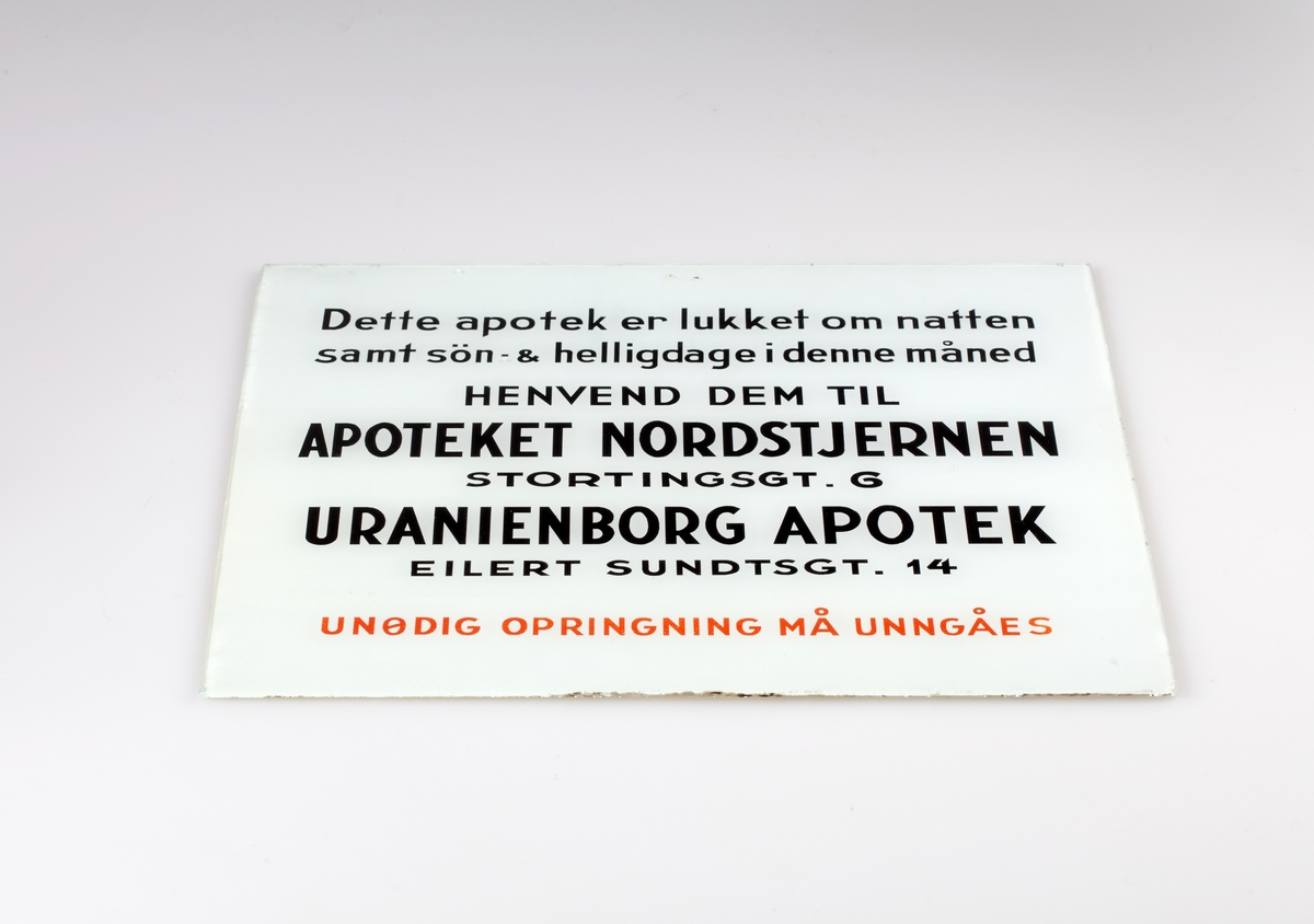 Skilt - Norsk Farmasihistorisk Museum / DigitaltMuseum
