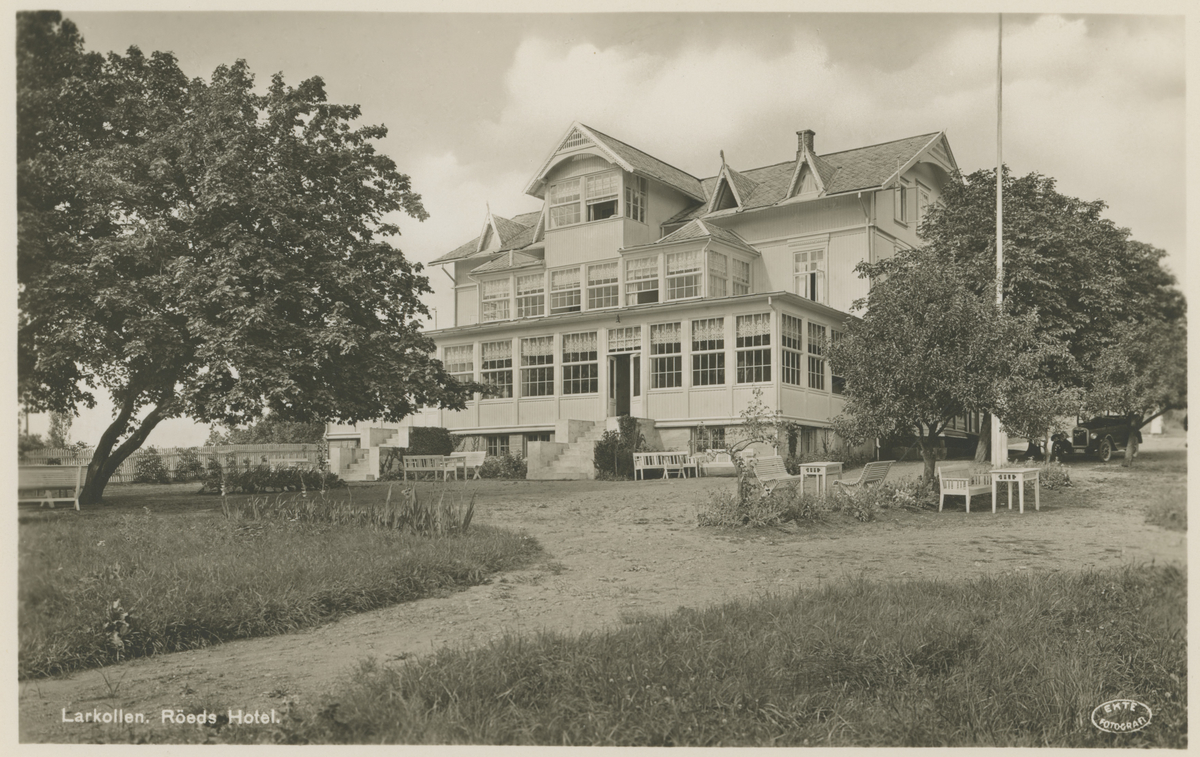 Røeds Hotel, Larkollen (postkort) - Mossebibliotekene / DigitaltMuseum