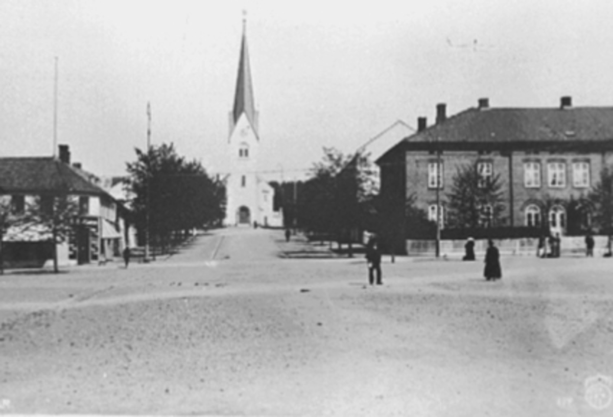 Postkort, Hamar, Stortorget, Hamar domkirke, Munchgården, - Anno ...
