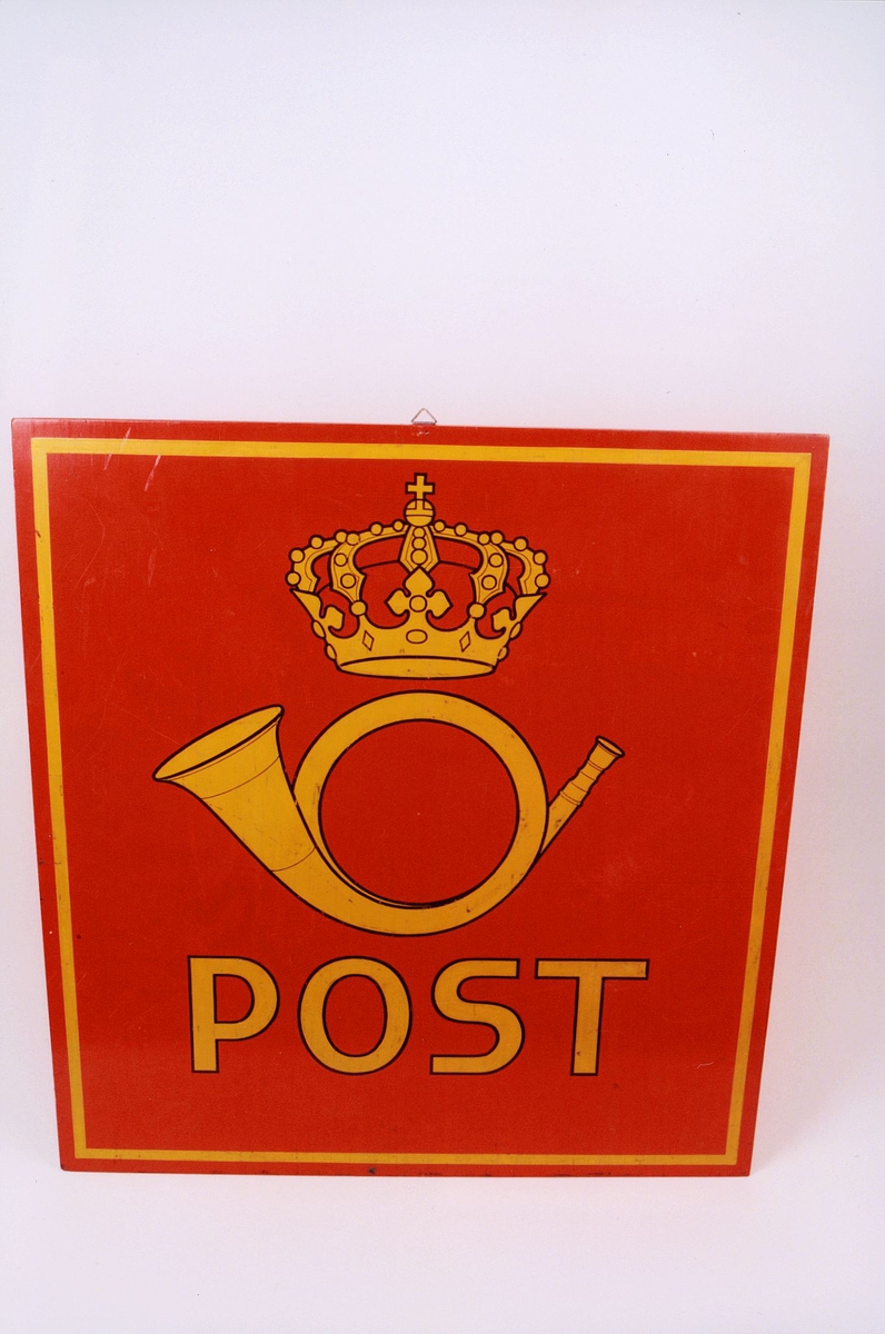 postmuseet, gjenstander, skilt, kvadratisk opplysningsskilt, utkast til ...