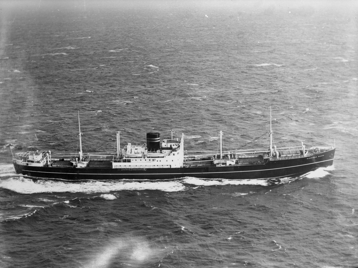 Linjeskipet M/S "Gjertrud Bakke" i åpent farvann. - Haugalandmuseet ...